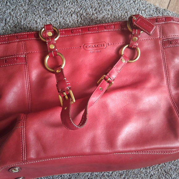 Coach | Bags | Coach Red Leather Womens Bag | Poshmark